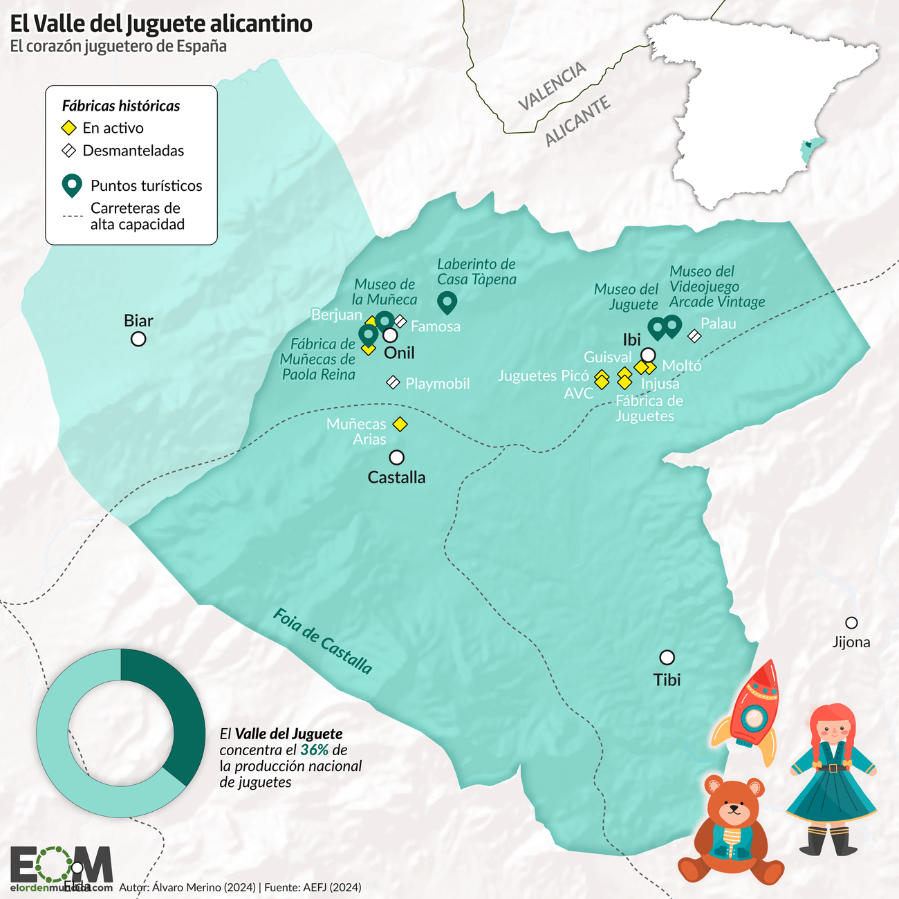 El mapa del Valle del Juguete de Alicante, el polo juguetero de España - Mapas de El Orden ...