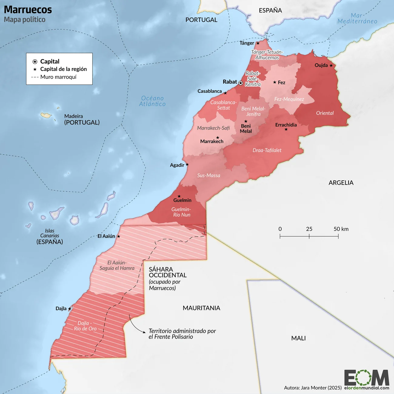 El mapa físico de Marruecos - Mapas de El Orden Mundial - EOM