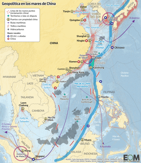 El mapa de la geopolítica del mar de China - Mapas de El Orden Mundial ...