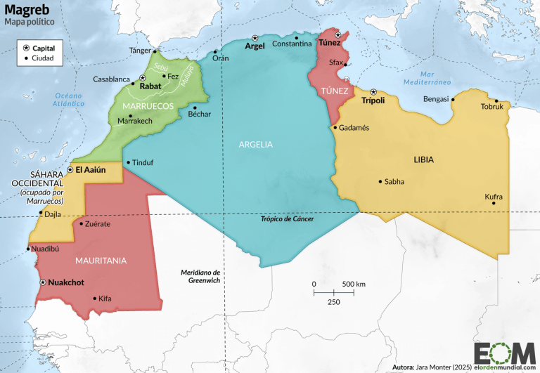 El mapa político del Magreb - Mapas de El Orden Mundial - EOM