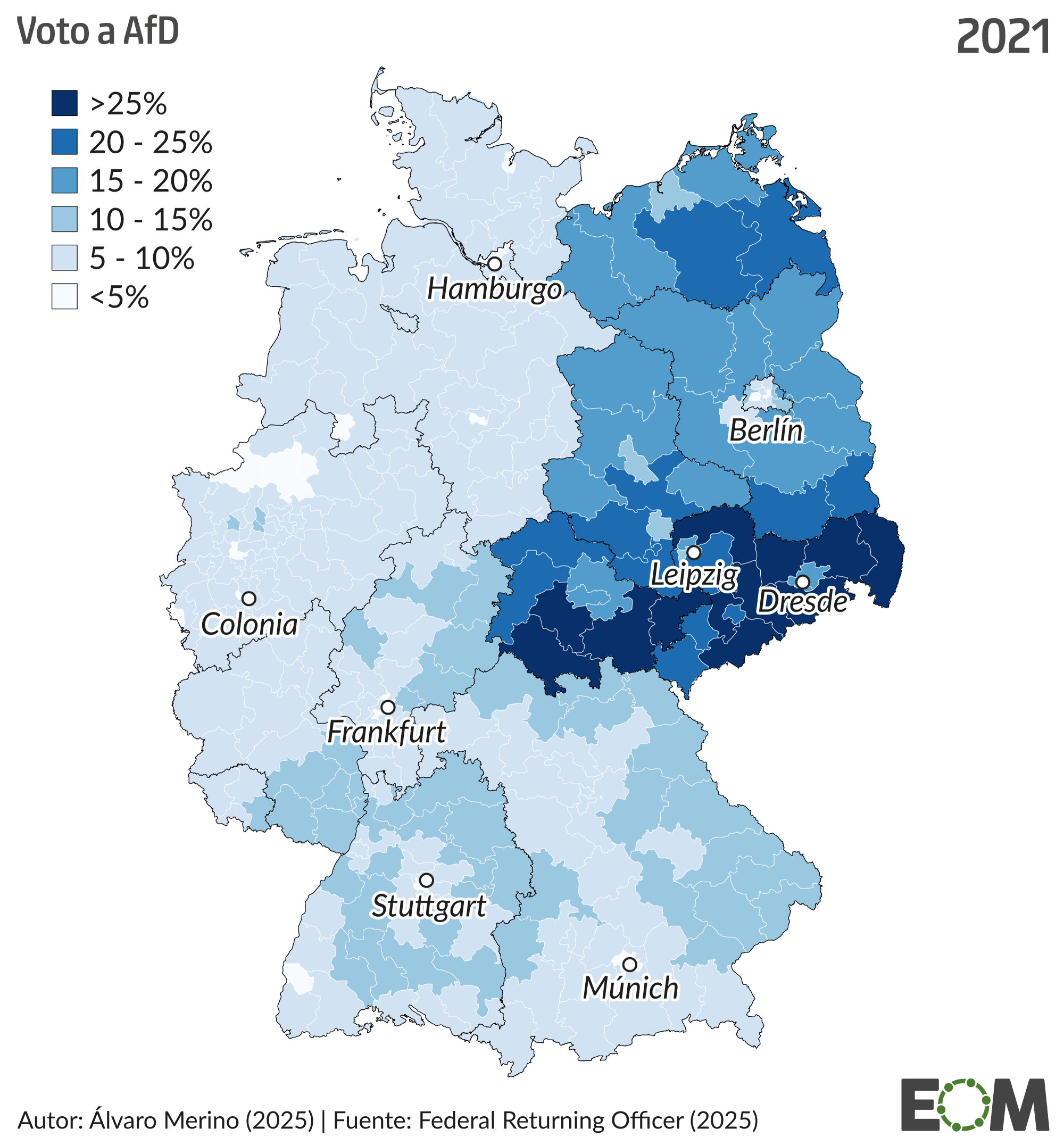 La geografía electoral de AfD: el mapa del voto a la ultraderecha en ...