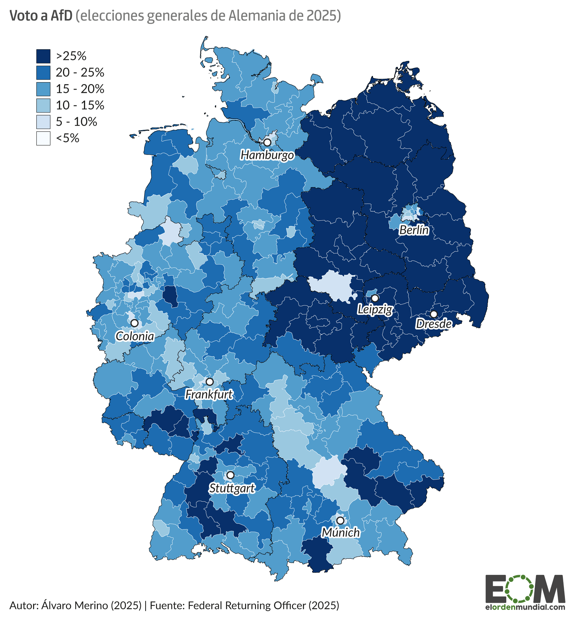 La geografía electoral de AfD: el mapa del voto a la ultraderecha en ...