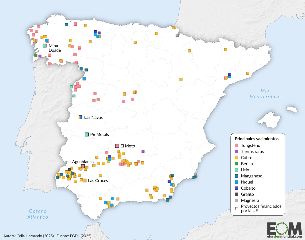El mapa de los minerales estratégicos de España - Mapas de El Orden Mundial - EOM