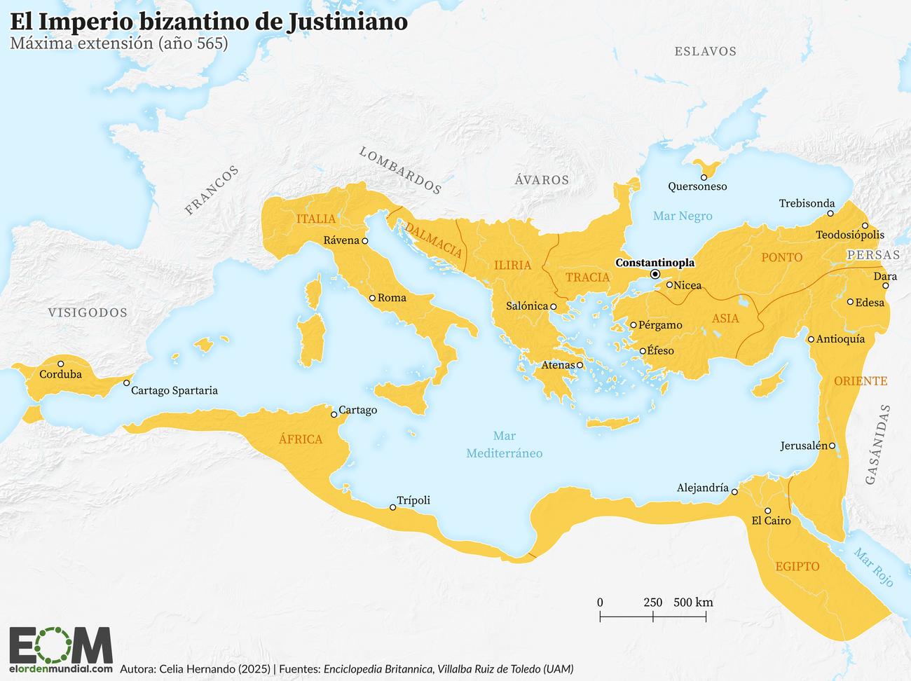 El mapa del Imperio bizantino - Mapas de El Orden Mundial - EOM