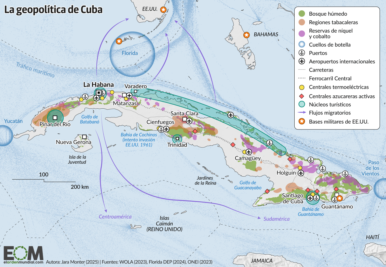 El mapa de la geopolítica de Cuba - Mapas de El Orden Mundial - EOM