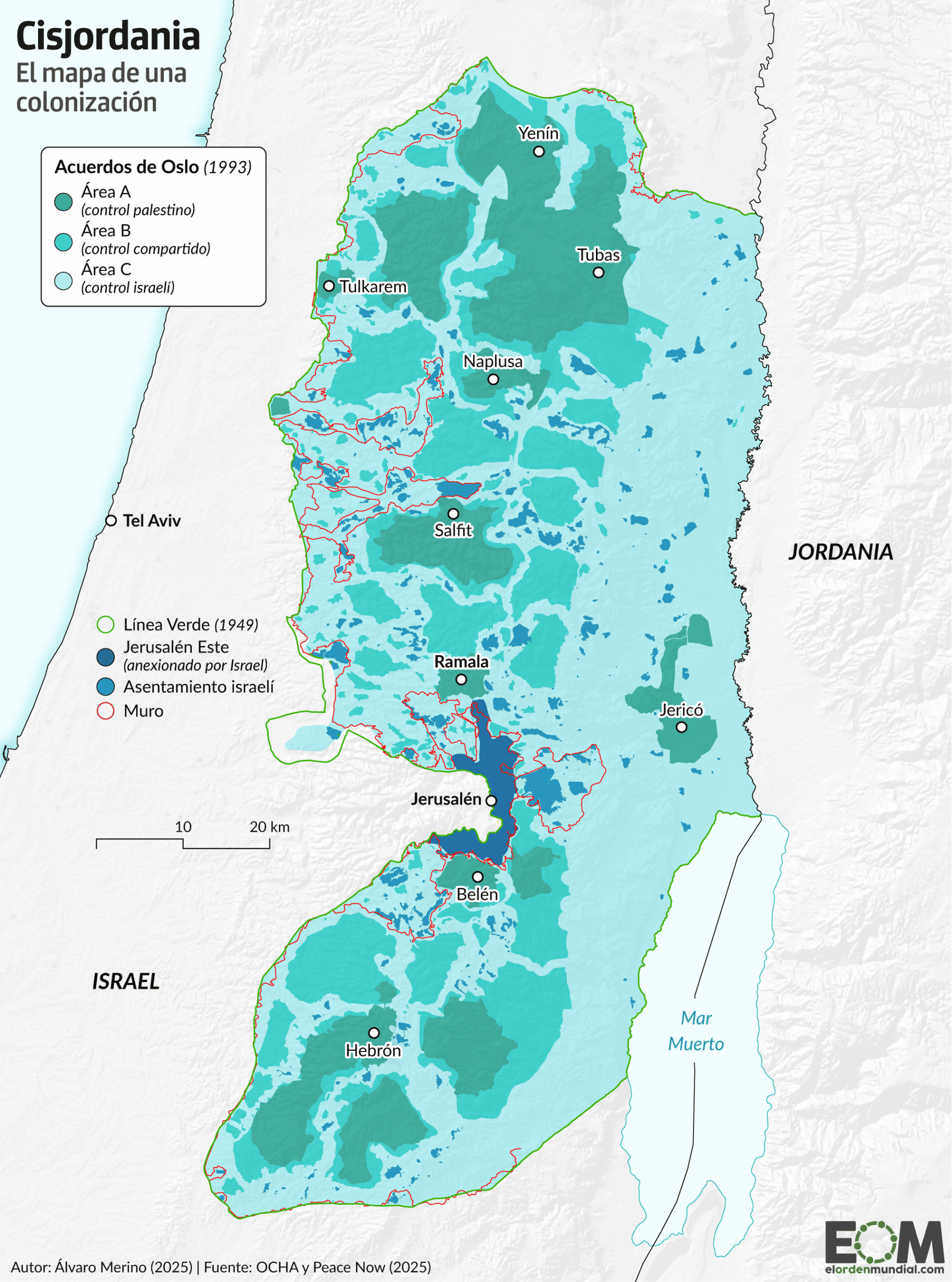 El mapa de Cisjordania y la colonización israelí - Mapas de El Orden ...
