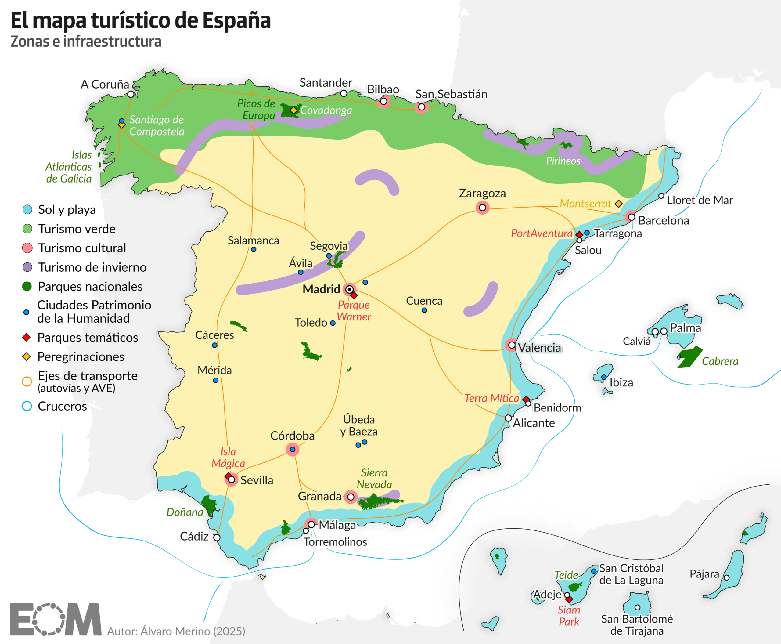 El mapa de la geopolítica del turismo en España - Mapas de El Orden ...