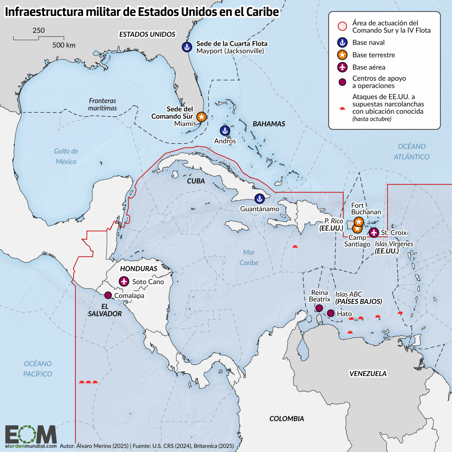 El mapa político del Caribe - Mapas de El Orden Mundial - EOM
