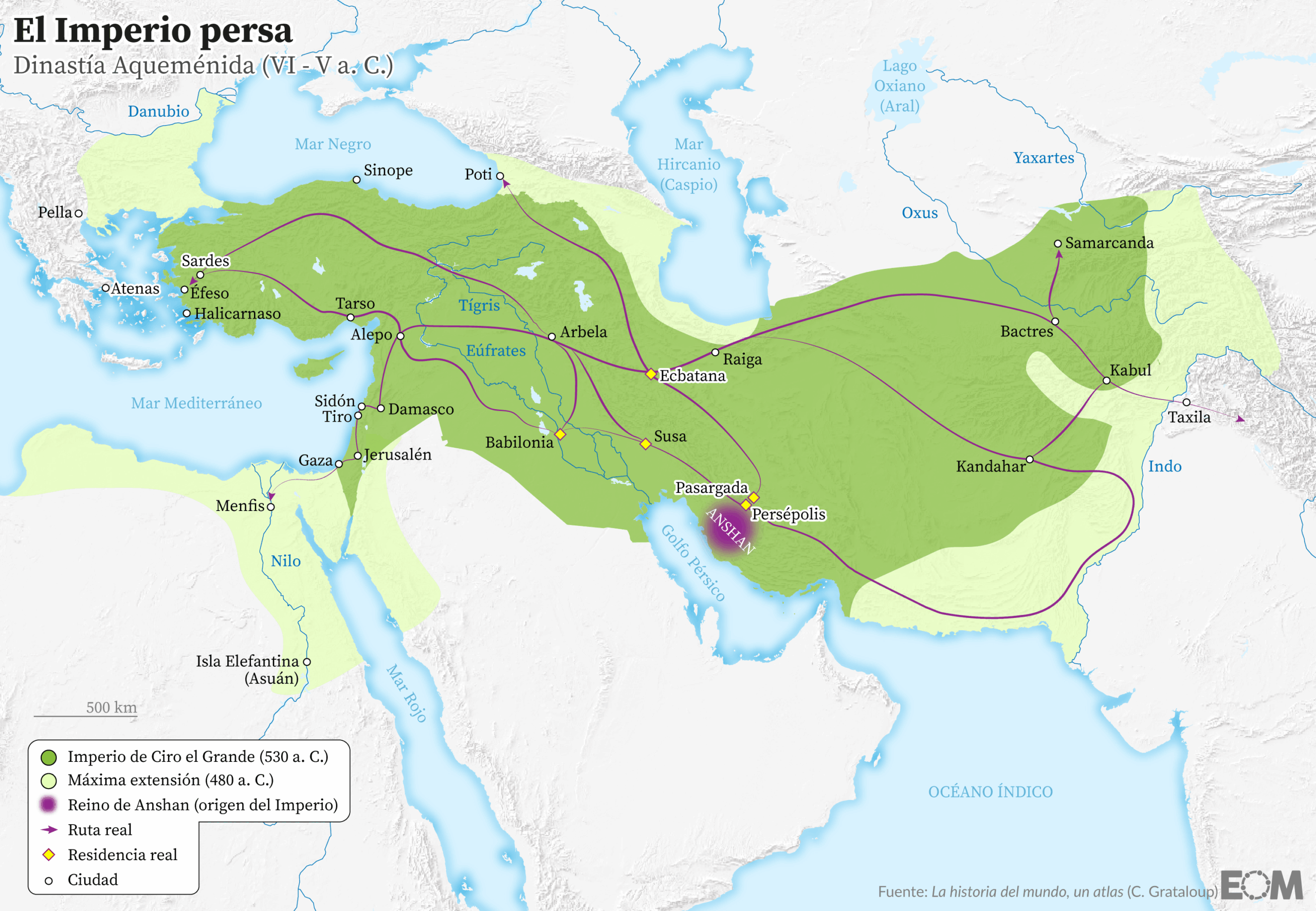 El mapa del Imperio persa - Mapas de El Orden Mundial - EOM